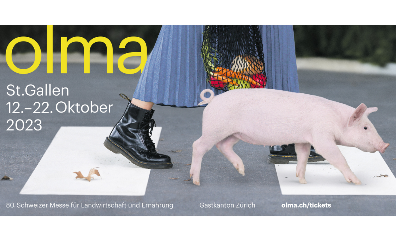 Städterin und Säuli gehen auf dem neuen Plakat zusammen an die Olma ...